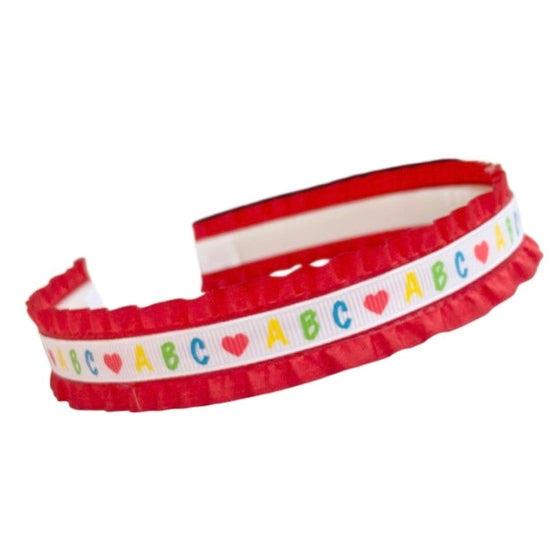double ruffle ABC headband – patch