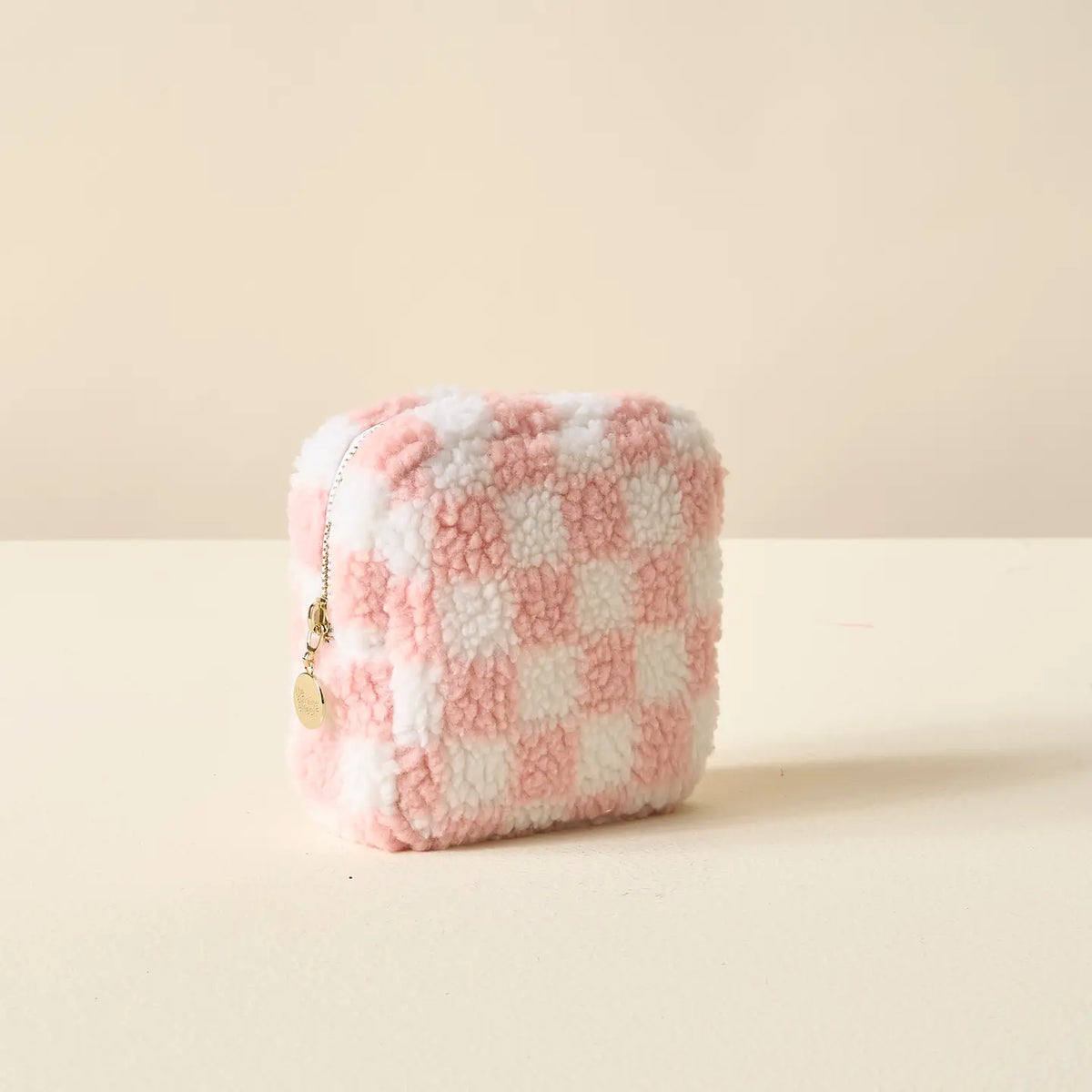 Square Teddy Pouch - Blush Check – patch